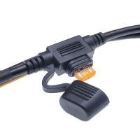 China Custom Black Right Angle OBD2 J1962 Male to Fuse Holder and 2x6 12P Connector Cable for Automotive Troubleshooting for sale