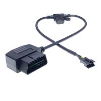 China Custom Black Right Angle OBD2 J1962 Male to Fuse Holder and 2x6 12P Connector Cable for Automotive Troubleshooting for sale