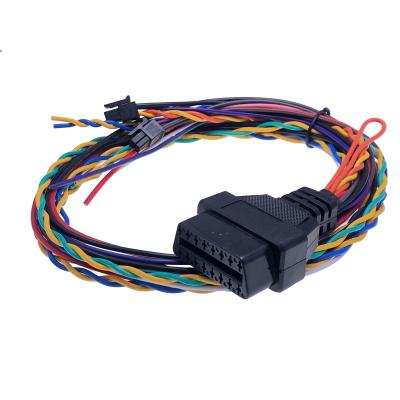 China 500 12V/24V Custom Wire Harness J1962 16Pin OBD2 Cable OBDII Wiring Harness OEM Connector Housing Cable for sale