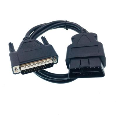 China AOTAI 30CM 12V/24V J1962 OBDII Male to DB25 Male Round Cable with PVC OKI Technic For Diagnostic Tool by OBD2 Male end for sale