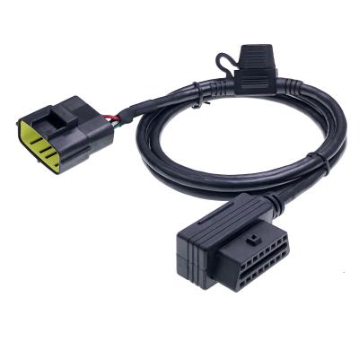 China PA66 GF ABS PC AOTAI Right Angle Female Automotive Connector Cable OBD2 16PIN for sale