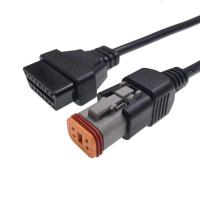 China Gray Motorcycle Extension Cable DT06-4P 4Pin OBD Cable For Motorcycle for sale
