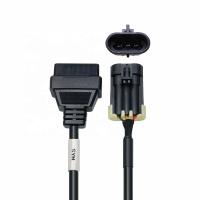 China Motorcycle OBD2 Cable 3PIN To 16PIN OBD Adapter for SYM Motorbike 12V Voltage Delorean Car Fitment for sale