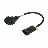 China Motorcycle OBD2 Cable 3PIN To 16PIN OBD Adapter for SYM Motorbike 12V Voltage Delorean Car Fitment for sale