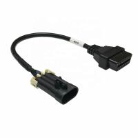 China Motorcycle OBD2 Cable 3PIN To 16PIN OBD Adapter for SYM Motorbike 12V Voltage Delorean Car Fitment for sale