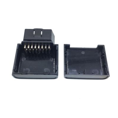 China Temperature -20- 80degree OBD2 Male Connector 16pin 90 Degree Right Angle J1962m Plug with Snap Enclosures for sale