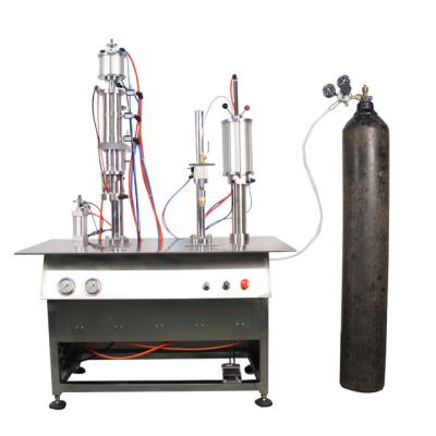 China Machinery Repair Shops Semi Automatic Aerosol Filling Machine for Spray Cans Pneumatic Driven Type for sale