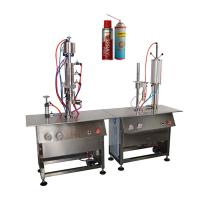 China 800-1100cans/hour Semi Automatic Manual Bov Nitrogen Aerosol Gas Deodorant Can Filling Machine with ≤±1% Filling Accuracy for sale