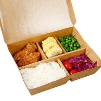 China Custom Disposable Kraft Paper Take Out Boxes - Multi-Compartment Clamshell Design in Various Sizes 8-16 oz Capacity for sale