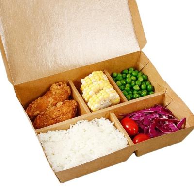 China Custom Disposable Kraft Paper Take Out Boxes - Multi-Compartment Clamshell Design in Various Sizes 8-16 oz Capacity for sale