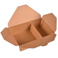 China Double Compartment Paper Takeout Boxes 16-48 oz Capacity | FSC Certified Biodegradable Food Containers for sale