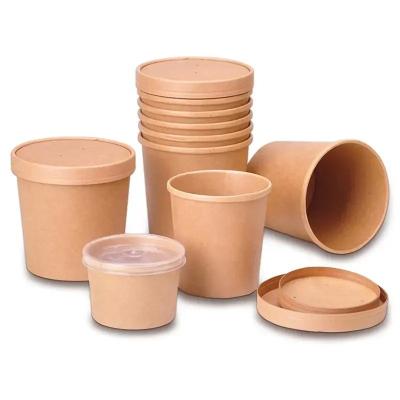 China ODM Kraft Paper Takeaway Food Containers with Lid - 100% Recyclable & Leak-Proof Packaging Boxes in Multiple Sizes for sale