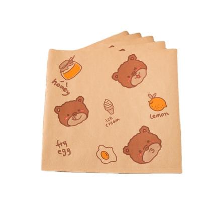 China Custom Greaseproof Hamburger Wrapping Paper 30,000 MOQ Recycled Pulp Kraft Material Heat Resistant for sale
