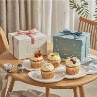 China Custom Cake Packaging Gift Box with Satin Ribbon - Food-Safe Cardboard Containers in Multiple Sizes for Bakery Wholesale for sale