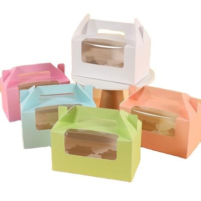 China Eco-Friendly Doughnut Cake Box with Transparent Window - Foldable Packaging for 6-12 Doughnuts, Customizable Sizes for sale