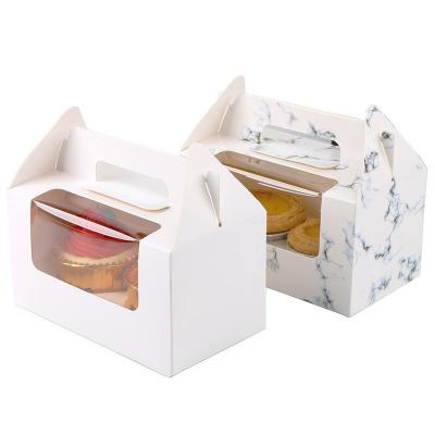 China Recyclable Bakery Boxes with Transparent Window - Custom Sizes 8x8x4 to 12x12x6 inches for Bread and Cake Packaging for sale