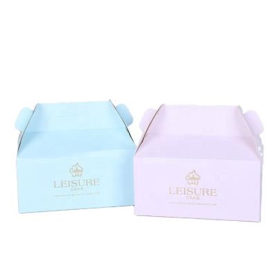China Biodegradable Cake Box with Handle - Green & White Tall and Mini Sizes for Wedding Baking Packaging for sale