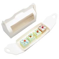 China Biodegradable Bakery Cupcake Box with Handle and Transparent Window - Custom Printed Packaging for 6-12 Desserts for sale