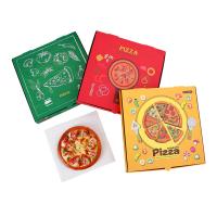 China Custom Printed 16 Inch Pizza Boxes with Window - Kraft Corrugated Food Packaging 420×420×50mm for sale