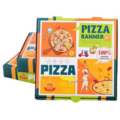 China Custom Pink Corrugated Pizza Boxes 6-24 Inch Sizes with FSC Certification for Food Packaging for sale