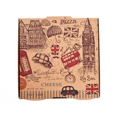 China Octagonal Empty Pizza Box 12 Inch Kraft Corrugated Cardboard Custom Printed for sale