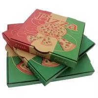 China Custom Biodegradable Kraft Pizza Boxes 6-20 Inch Eco Friendly Food Packaging with Gold Foil Printing for sale