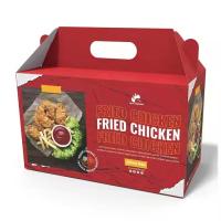 China Custom Kraft Paper Fried Chicken Boxes 15x12x8cm with Handle - Eco-Friendly Takeaway Packaging for sale