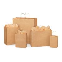 China Custom Large Kraft Paper Food Bags with Ribbon Handles 20,000pcs MOQ Eco-Friendly Packaging for sale