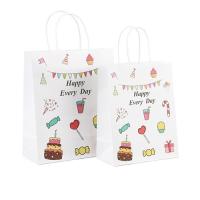 China Custom Printed Kraft Paper Takeout Bags with Handle - 20,000pcs MOQ, Custom Sizes & Eco-Friendly Food Packaging for sale