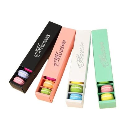 China Custom Food Grade Macaron Cake Packaging Gift Box G-24-12-3 with Varnishing and Custom Design Options for sale
