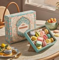 China Custom Luxury Macaron Packaging Box with Divider - 6/12/24 Capacity Eco-Friendly Paper Gift Box for sale