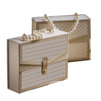 China Recycled Houndstooth Double-Door Gift Box with Pearl Finish - Customizable Small to Medium Sizes for Valentine's Day for sale