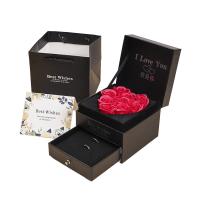 China Recyclable Double Drawer Gift Box with Window - Customizable 12-24 Rose Capacity Cardboard Packaging for sale
