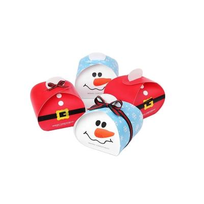 China Individual Coated Kraft Paper Cupcake Boxes 6.5cm Santa Design Custom Food Packaging for Christmas Gifting for sale