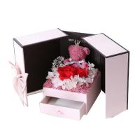 China Velvet Rose Bear Gift Box Set - 20x20x10cm Customizable, 2kg Capacity OEM Valentine's Day Packaging for sale