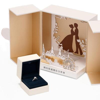 China Embossed Wedding Gift Box with Custom Printing - Small to Medium Size Luxury Ring Keepsake Box for Bridesmaid Jewelry for sale