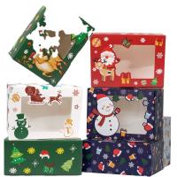 China Custom Christmas Cookie Gift Box Kraft Paper Eco-Friendly Dessert Packaging 1 Box MOQ for sale