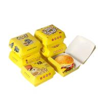 China Custom Printed Recyclable White Cardboard Burger Box - Eco-Friendly Fast Food Packaging with Logo Branding for sale