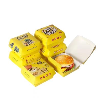 China Custom Printed Recyclable White Cardboard Burger Box - Eco-Friendly Fast Food Packaging with Logo Branding for sale