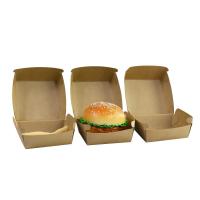 China Food Grade Burger Box 4.5x4.5x3 Inch Square Takeout Container - Grease Resistant Kraft Paper Packaging for sale