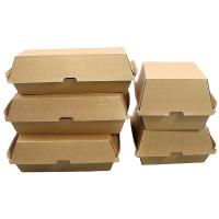 China Custom Kraft Paper Burger Box Disposable Food Grade Cardboard Packaging 100 Pcs for sale
