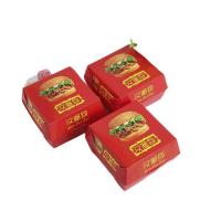 China Custom Printed Logo Eco Friendly White Cardboard Burger Box 100pcs Takeaway Packaging for sale