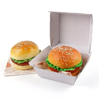 China Wholesale Foldable Food Grade Cardboard Burger Box Custom Logo Fast Food Packaging for sale