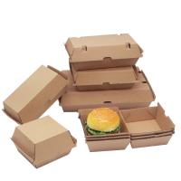 China Foldable Oil Proof Biodegradable Burger Box for Eco-Friendly Food Packaging Takeaway for sale