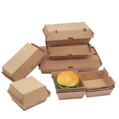 China Foldable Oil Proof Biodegradable Burger Box for Eco-Friendly Food Packaging Takeaway for sale