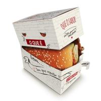 China Custom Torn Paper Burger Box 10x10x4 cm Grease Resistant Clamshell Food Packaging with Logo for sale