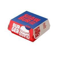 China Custom Logo Hot Stamping Clamshell Burger Box Biodegradable Food Grade Cardboard 100 Pack for sale