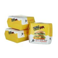 China Custom Printed Greaseproof Kraft Paper Burger Box 100% Biodegradable Food Packaging for sale