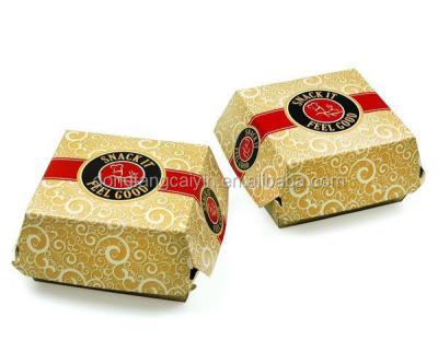 China Eco Recyclable Food Grade Ivory Board Hamburger Box Custom Printed Logo Fast Food Packaging for sale