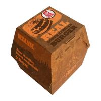 China CMYK Printing Foldable Clamshell Burger Box Takeaway Packaging White Cardboard for sale